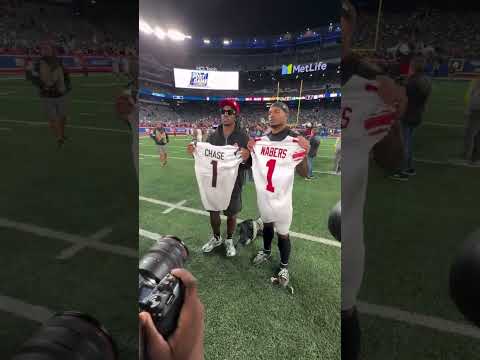 LSU legends, #Giants Malik Nabers and #Bengals Ja’Marr Chase swapped jerseys and signed them #nfl