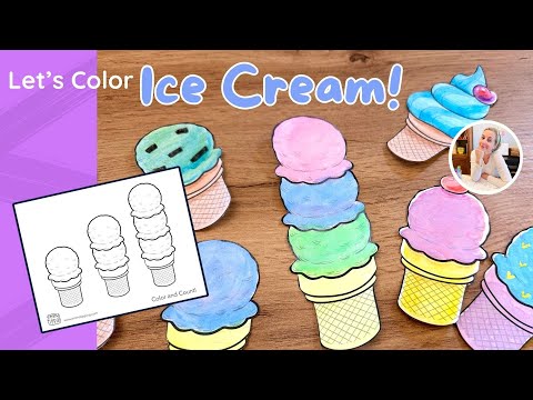 Let's Color Ice Cream Together! ๐ฆ๐ฉต Kids Ice Cream Coloring Videos 1-2-3