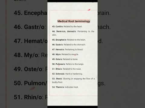medical root terminology