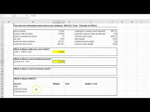 Calculating WACC in Excel