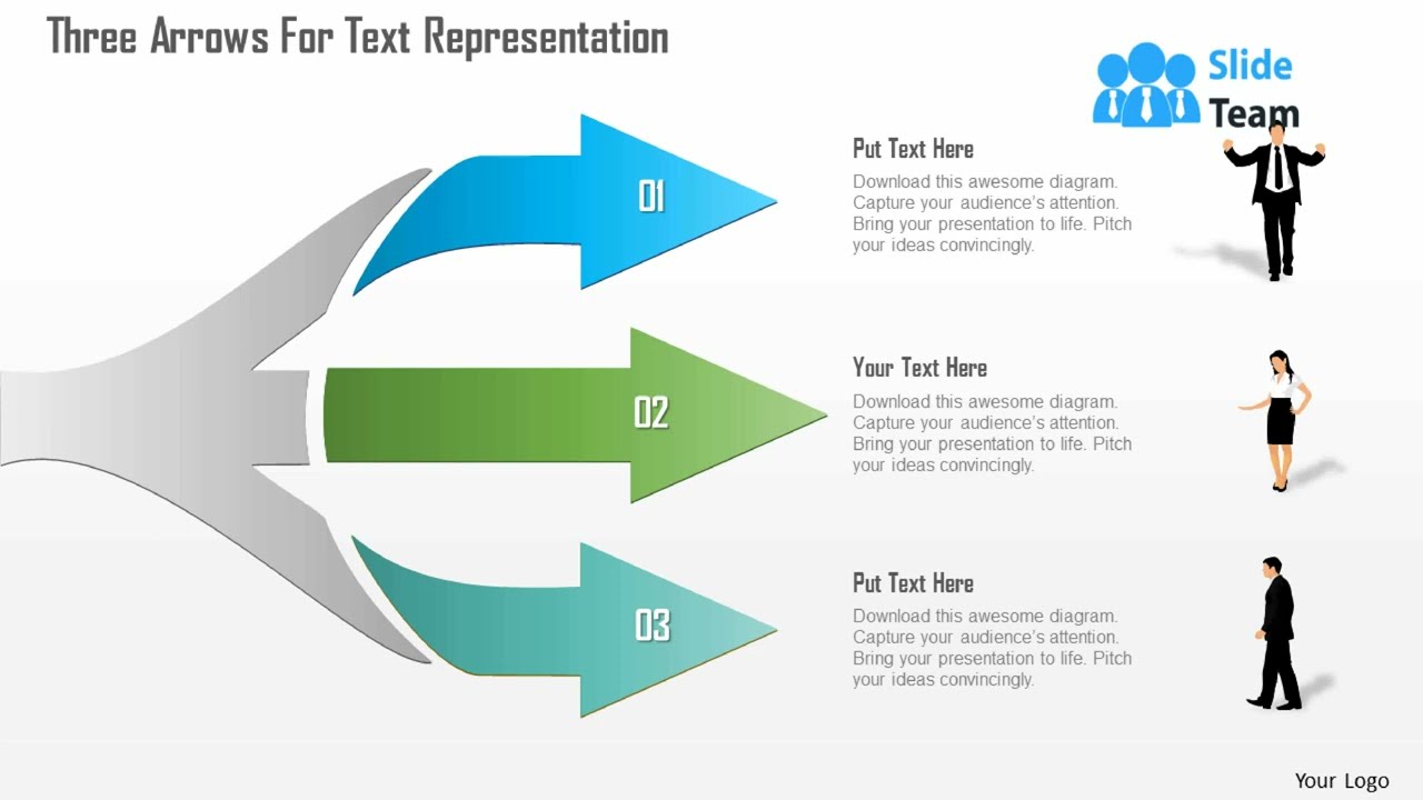 0115 Three Arrows For Text Representation Powerpoint Template