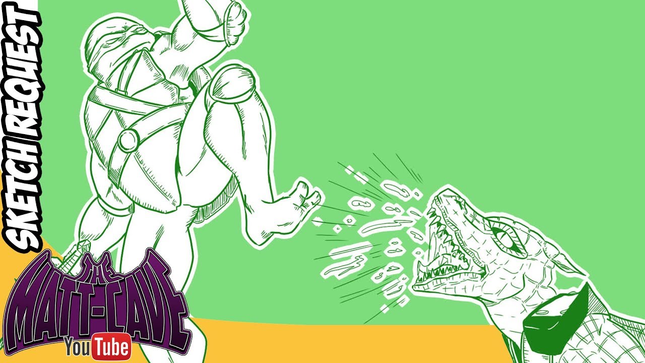 Sketch Request - Raphael VS Reptile