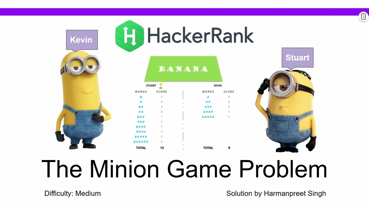 Kevin & Stuart: The Minion Game - HackerRank Python Solution Explained!