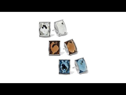 SS Set/3 Faceted Stud Earrings