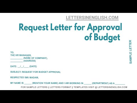Request Letter For Approval Of Budget - Sample Letter Requesting Budget Approval