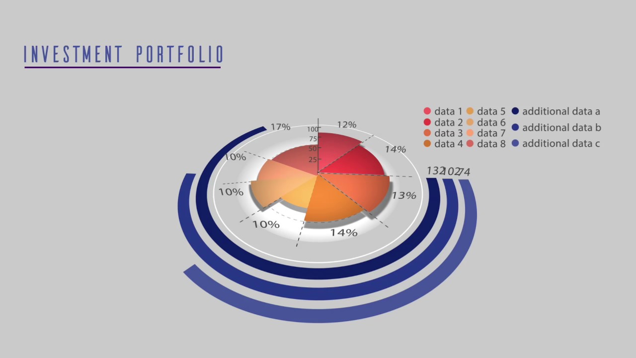 Investment Portfolio - circle Pie graph Sample