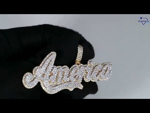 Lab Diamond Pendant - Excellent 14KT Gold Lab Diamond Studded ...