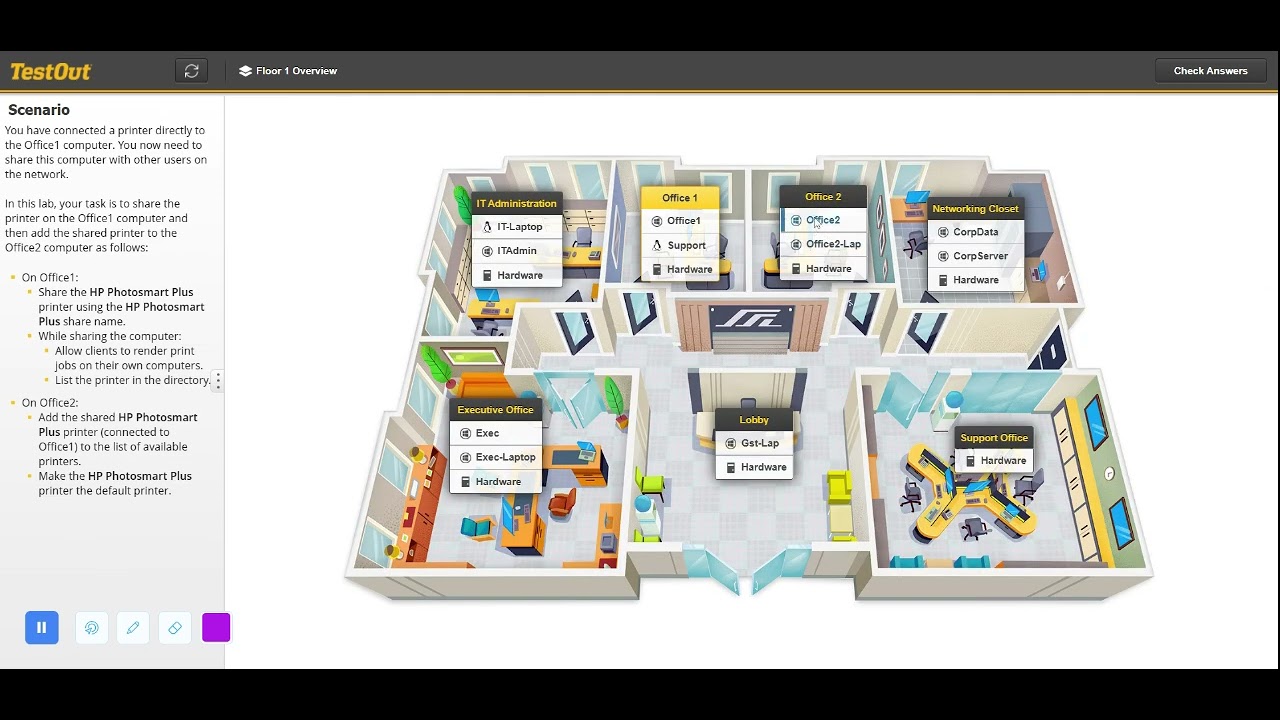 TestOut PC Pro 13.2.7 Configure Network Printing