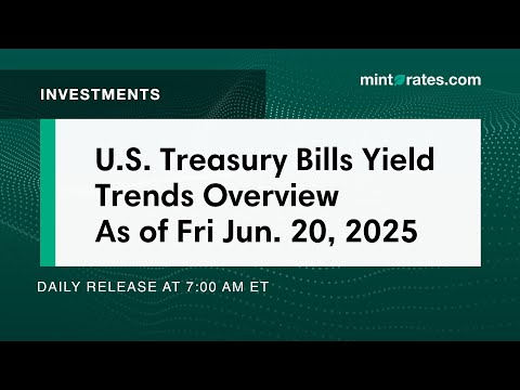 US Treasury Bills Yield Trends Overview for Fri, Jun 20, 2025