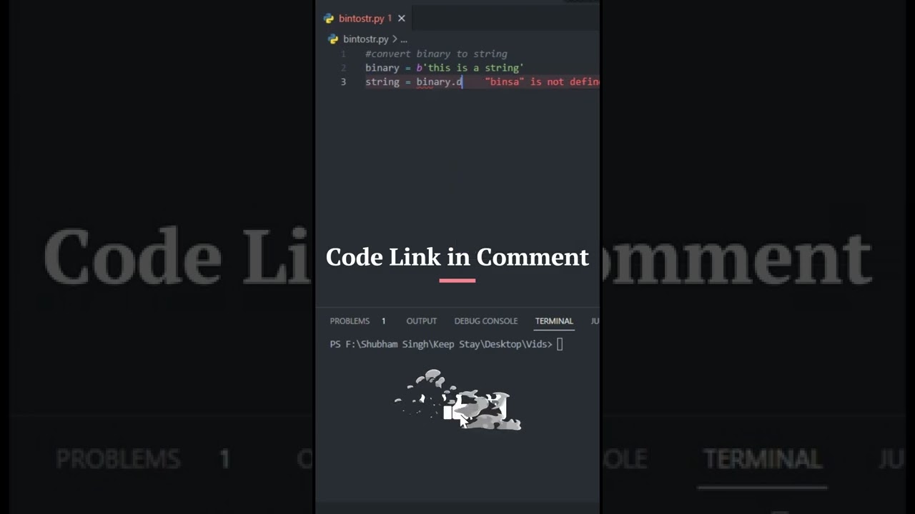 convert binary to string in python #shorts #short