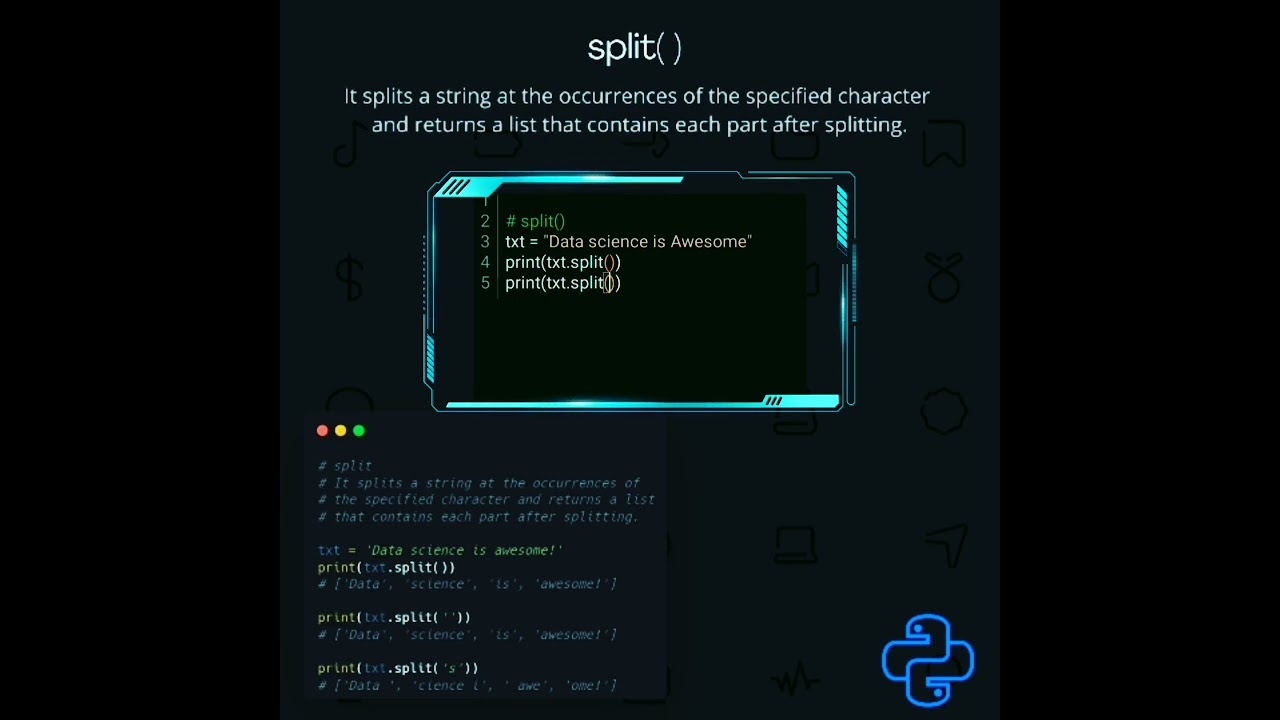 split( ) | python tutorial #shorts #python #pythonprogramming