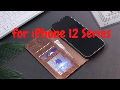 iPhone 12 Detachable Leather Wallet Case with card holder and stand, Wireless Charging Support