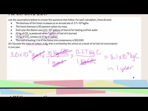 AP Environmental Science | FRQ 2012 2C Math | Watch Me Solve | Dimensional Analysis
