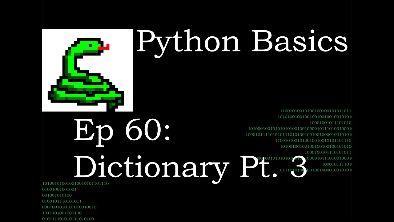 Python Basics Dictionary pt  3
