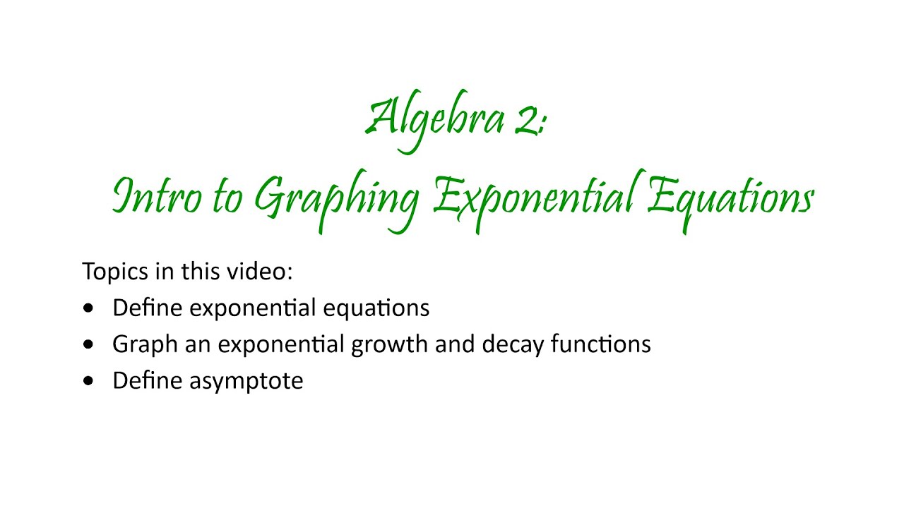 Alg2 M3 3.2 Intro to Graphing Exponential Equations