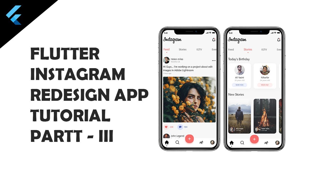 Flutter Instagram Redesign Tutorial Part - 3