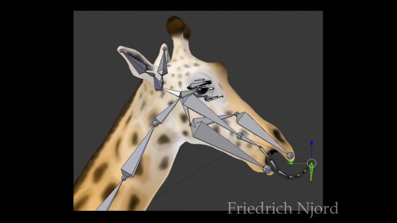Giraffe 3D Model Blender Unity 3D - Rigged