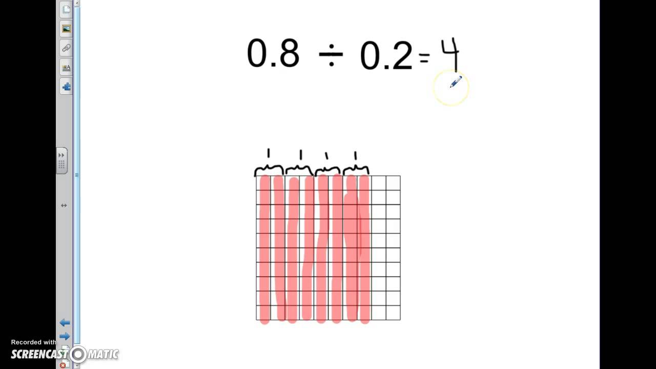 Dividing decimals with a visual representation