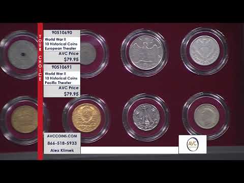 World War II - 10 Historical Coins - European / Pacific Theater
