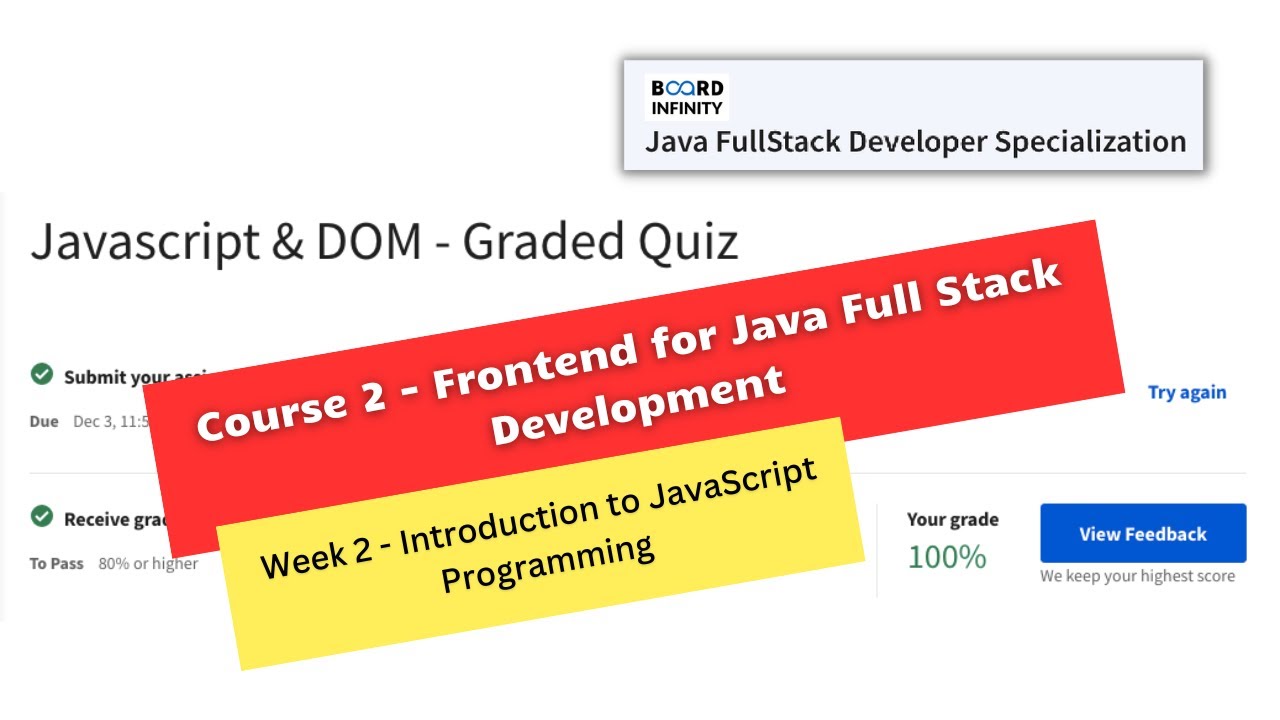 Frontend for java full stack development coursera week 2 answers || Board Infinity || Theanswershome