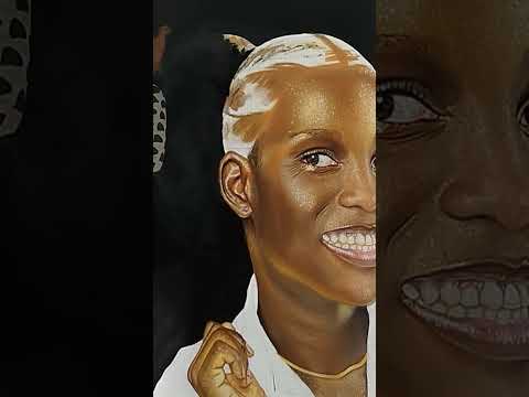 The 1 secret to painting a realistic hair. #art #realism #painting
