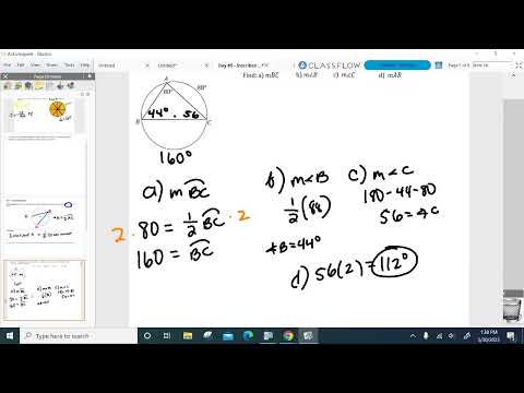 Honors Geometry BC March 30th - Unit 10 Day 5 - Inscribed Angles
