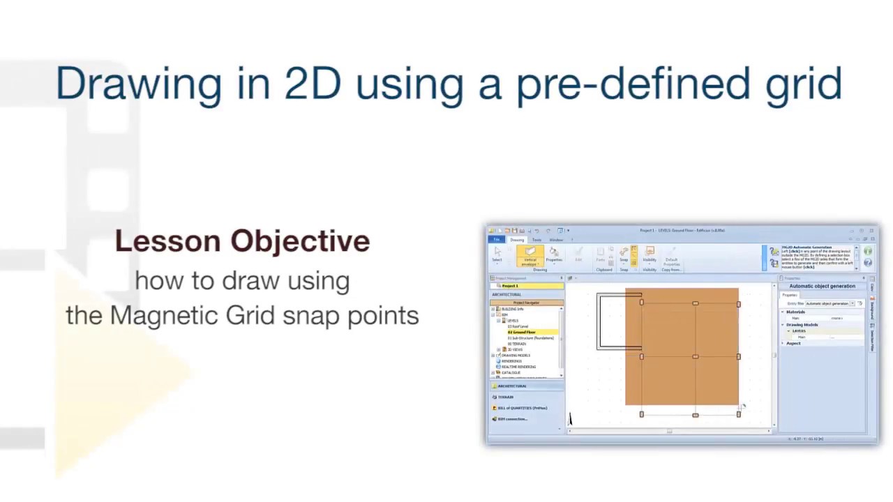 Edificius Tutorial - Drawing in 2D using a pre-defined grid - ACCA software