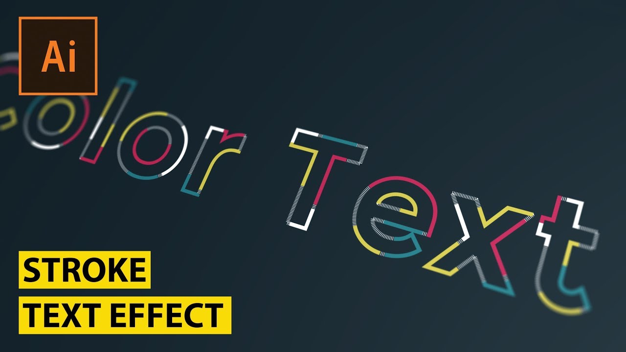 Create colorful stroke text effect in Adobe Illustrator | text effects tutorial | ai tutorial