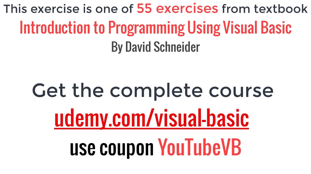 Introduction To Programming Using Visual Basic - Restaurant Bill