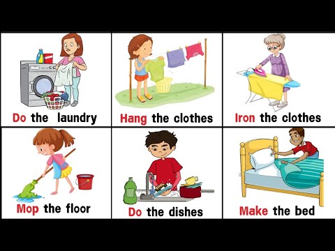Household Chores In English | Daily Use Household Chores Vocabulary With Meaning And Examples...