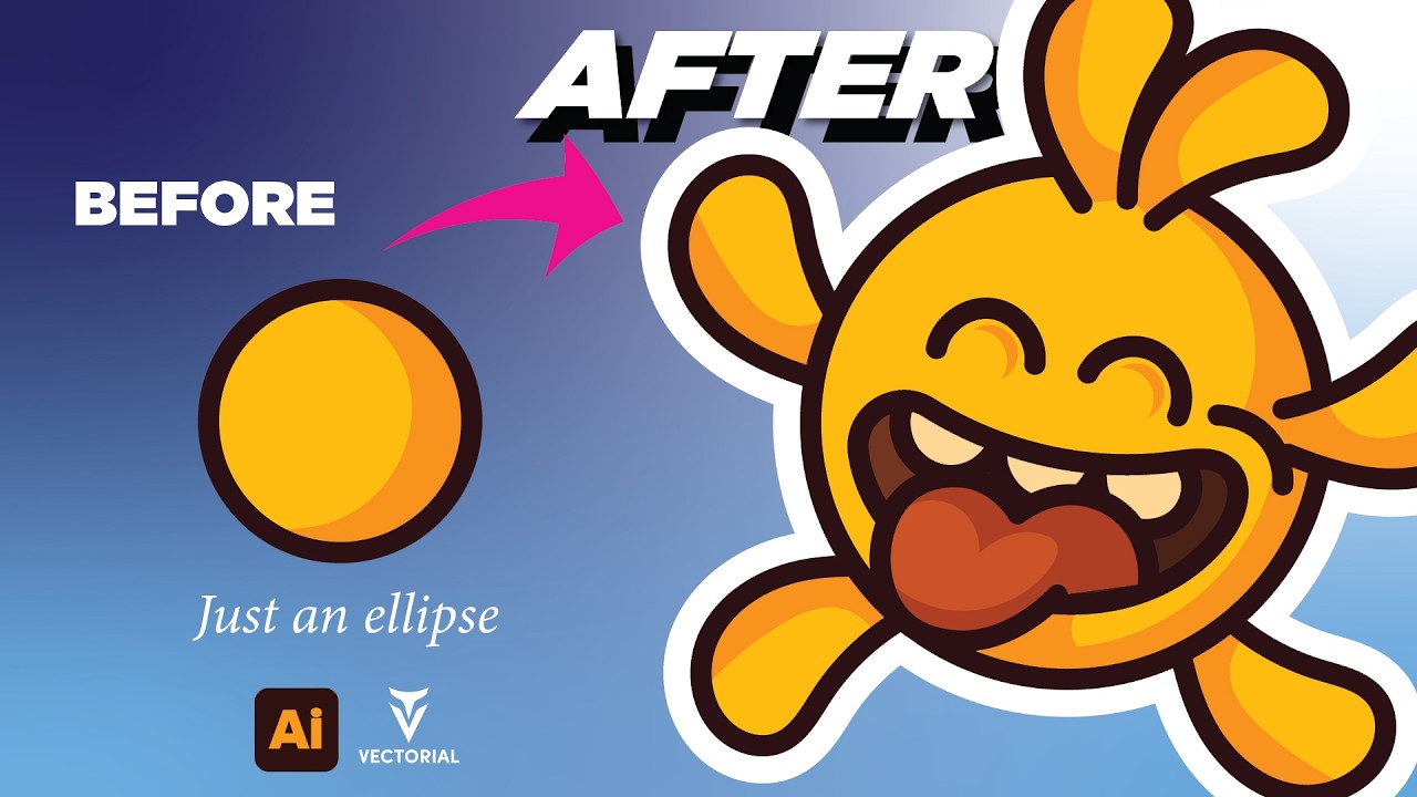 I Started With a Circle and Built This Character in Illustrator 🟡