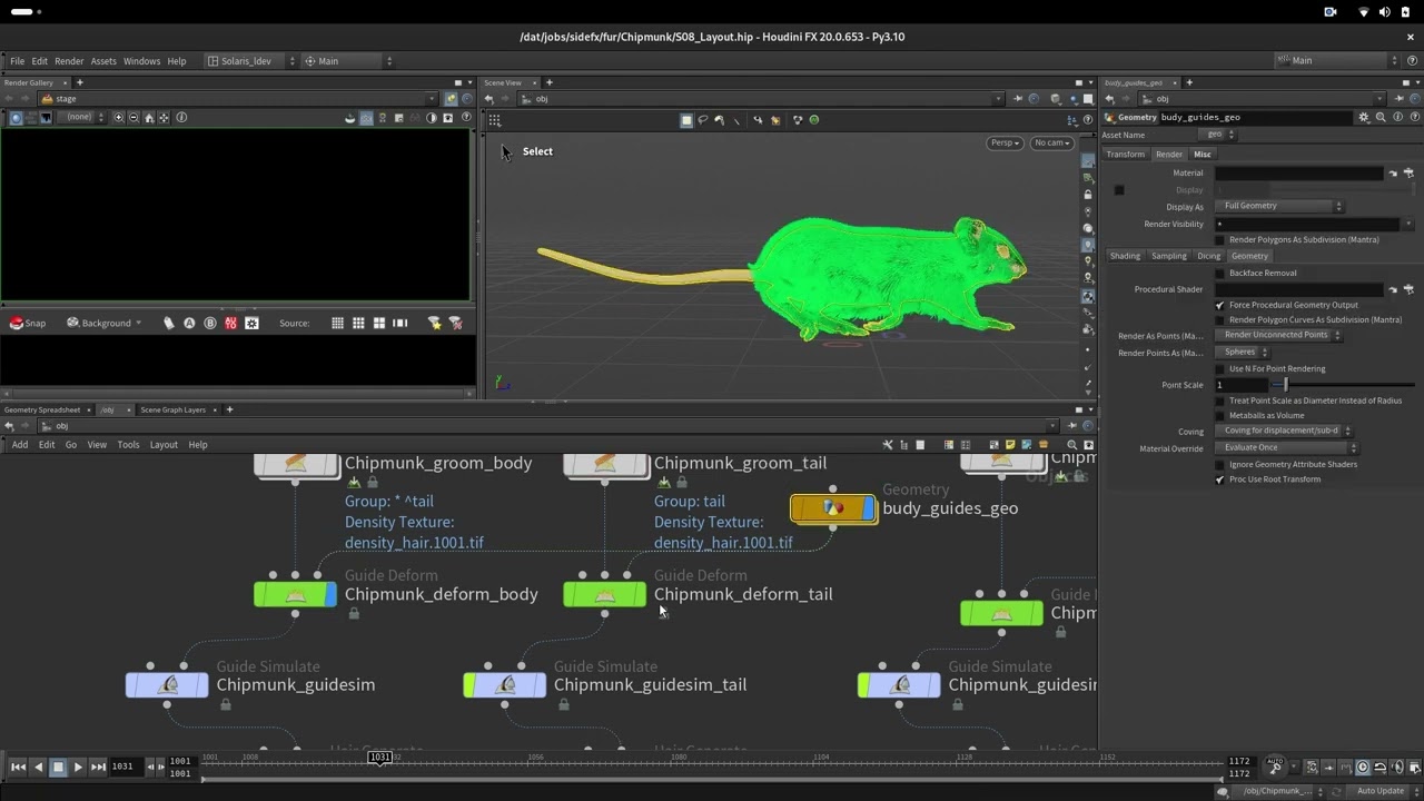 Houdini Fur Lookdev | 08 Scene Setup and Layout