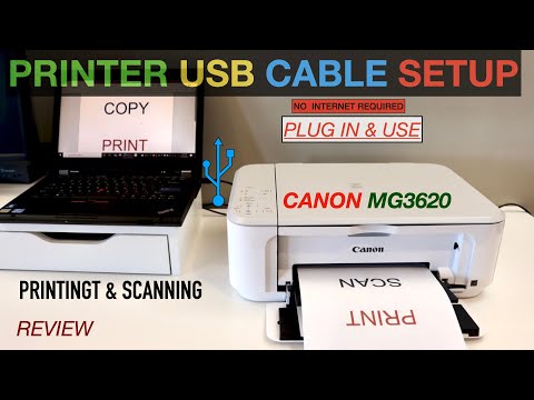 Canon Pixma MG3620 Printer USB Cable Plug-In & use, Printing & Scanning Review.