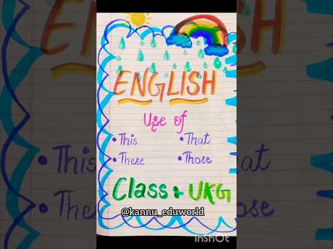 UKG English worksheet This/That/These/Those 📕 Get free printable PDF of worksheets💡