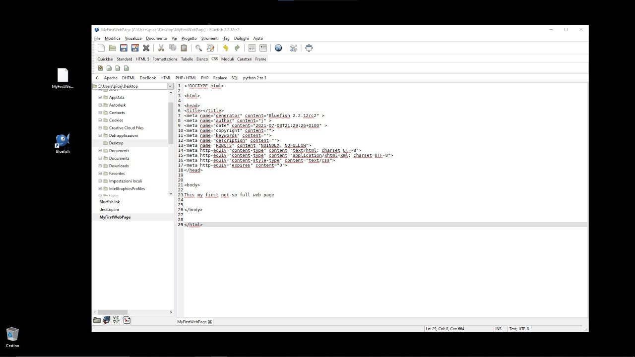 VideoGuide - How to Create First Web HTML Page Free, Easy and Fast with BlueFish Editor Opensource