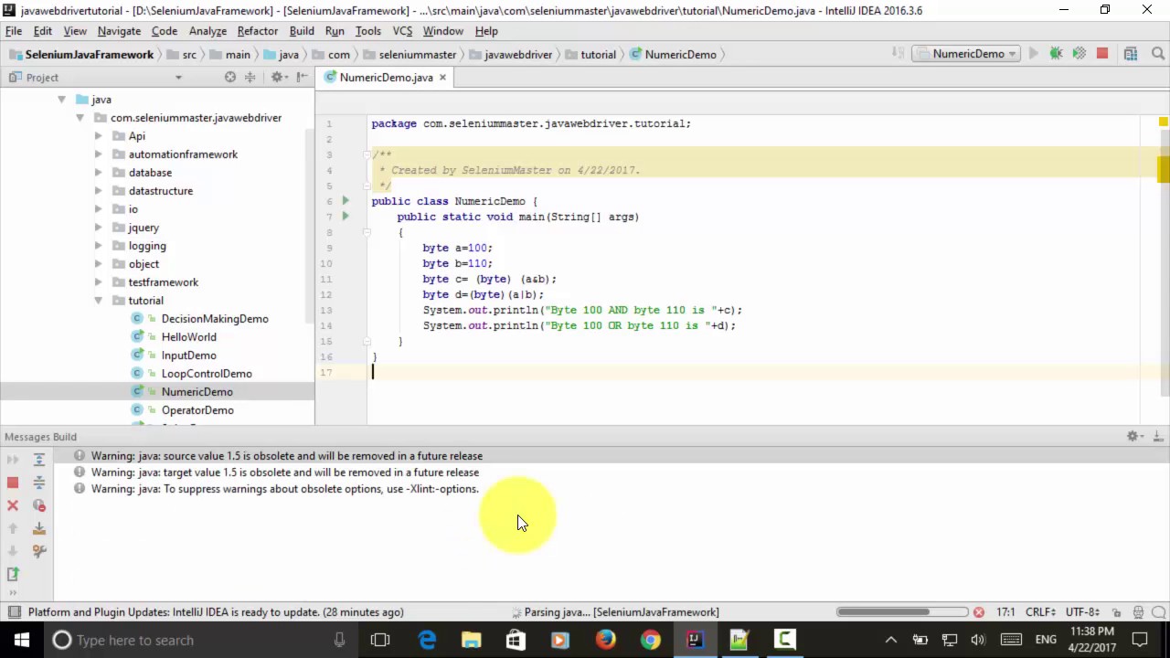 Selenium Java Webdriver -  Java Primitive Data Type
