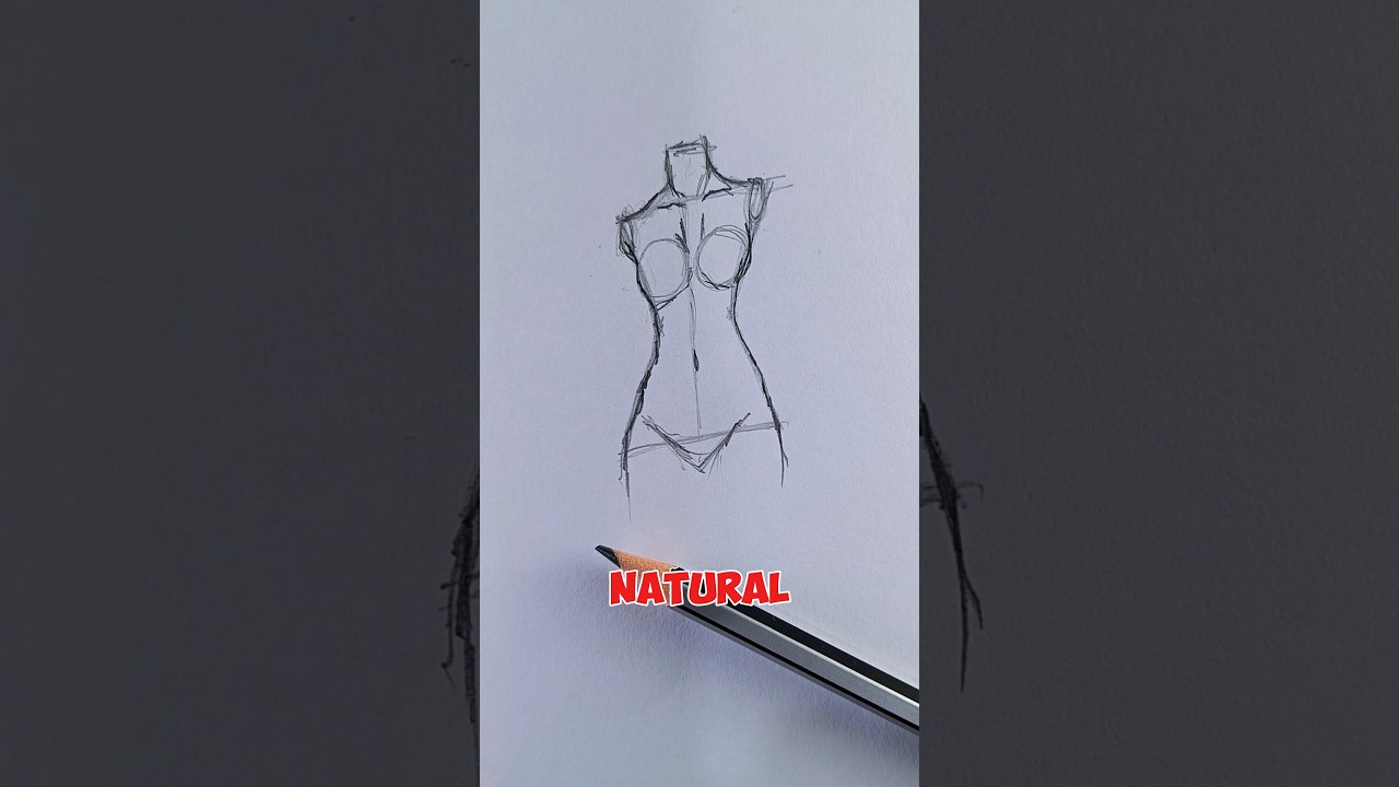 How to Draw a Female Figure: Easy Step-by-Step Guide 😎 #art #drawing #shorts #satisfying  #foryou