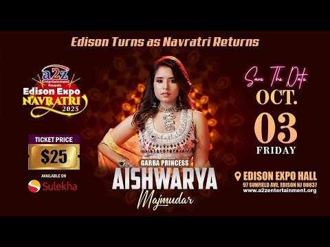 Aishwarya Majmudar Navratri Garba in New Jersey on Oct 03, 2025 at New ...