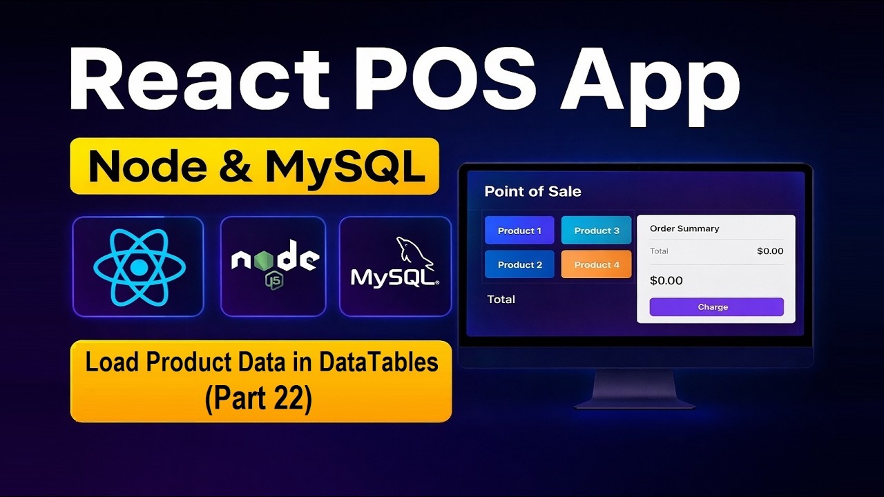 React POS App - Load Product Data with DataTables (Part 22)