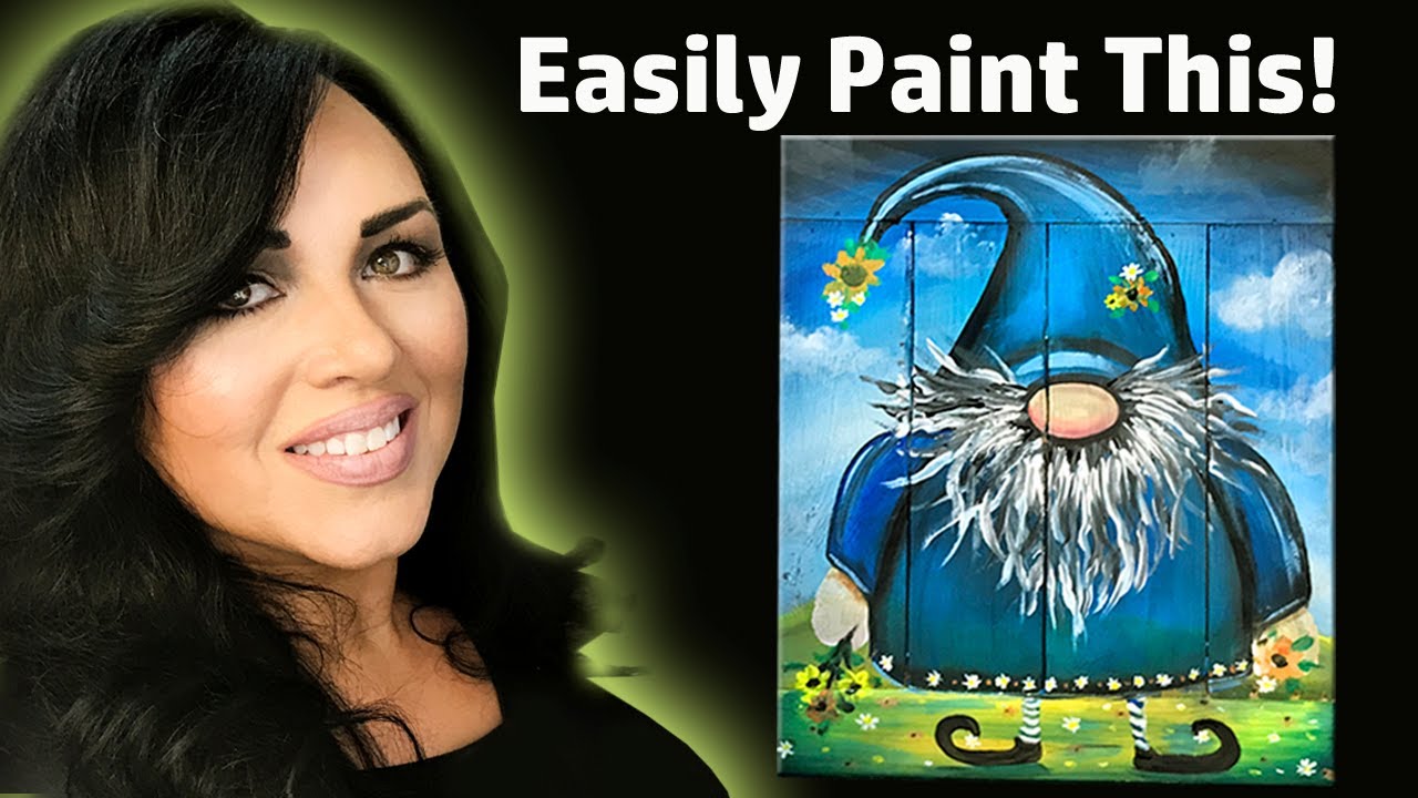 Easy Acrylic Paint Tutorial Springtime Gnome For Beginners
