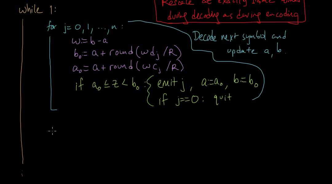 (IC 5.14) Finite-precision arithmetic coding - Decoder