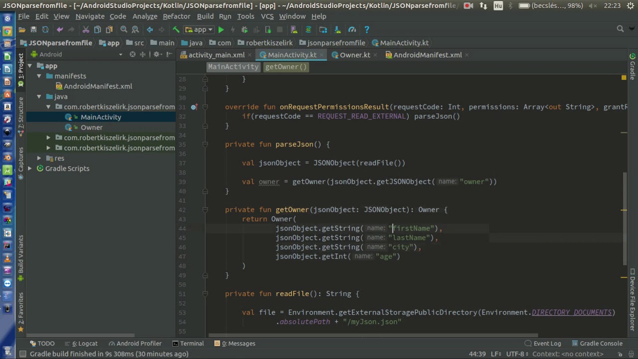 Android Kotlin Usage Tutorial #083 - JSON,parse from file