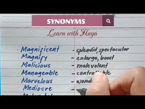 English Words: Synonyms