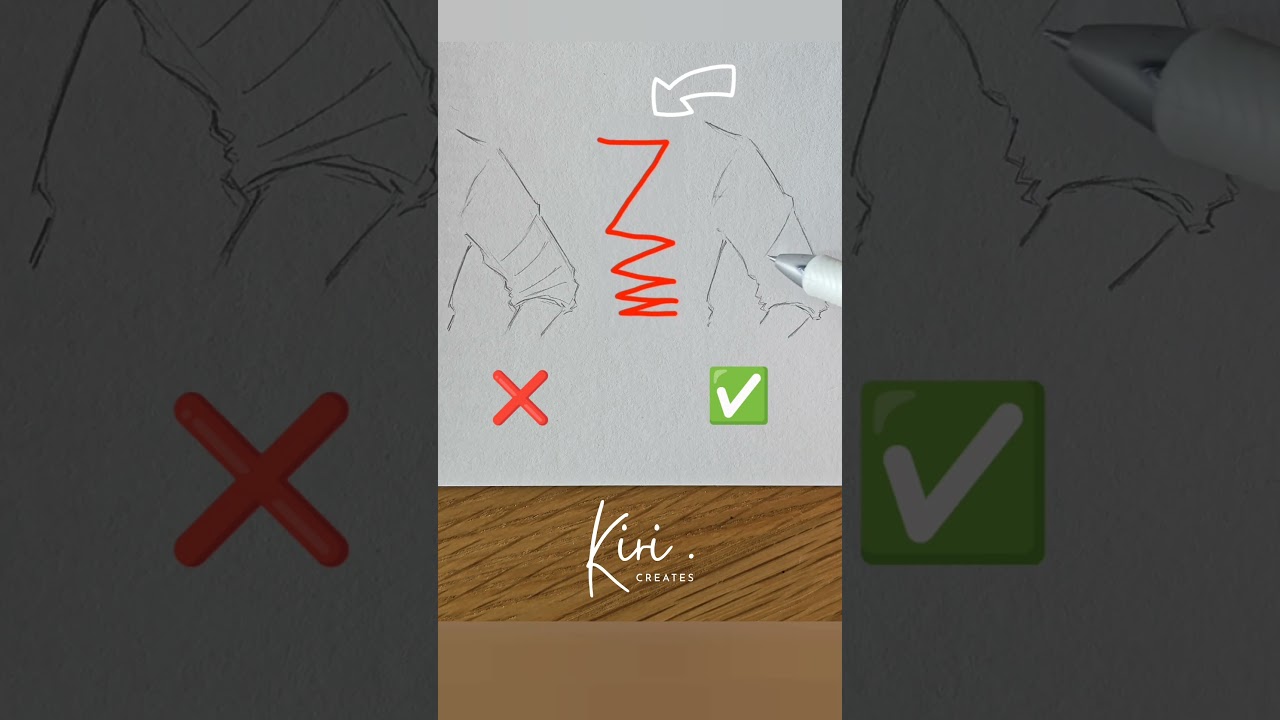 How to draw clothing folds 3 | Don't make this beginner mistake #howtodraw #animetutorial #clothes