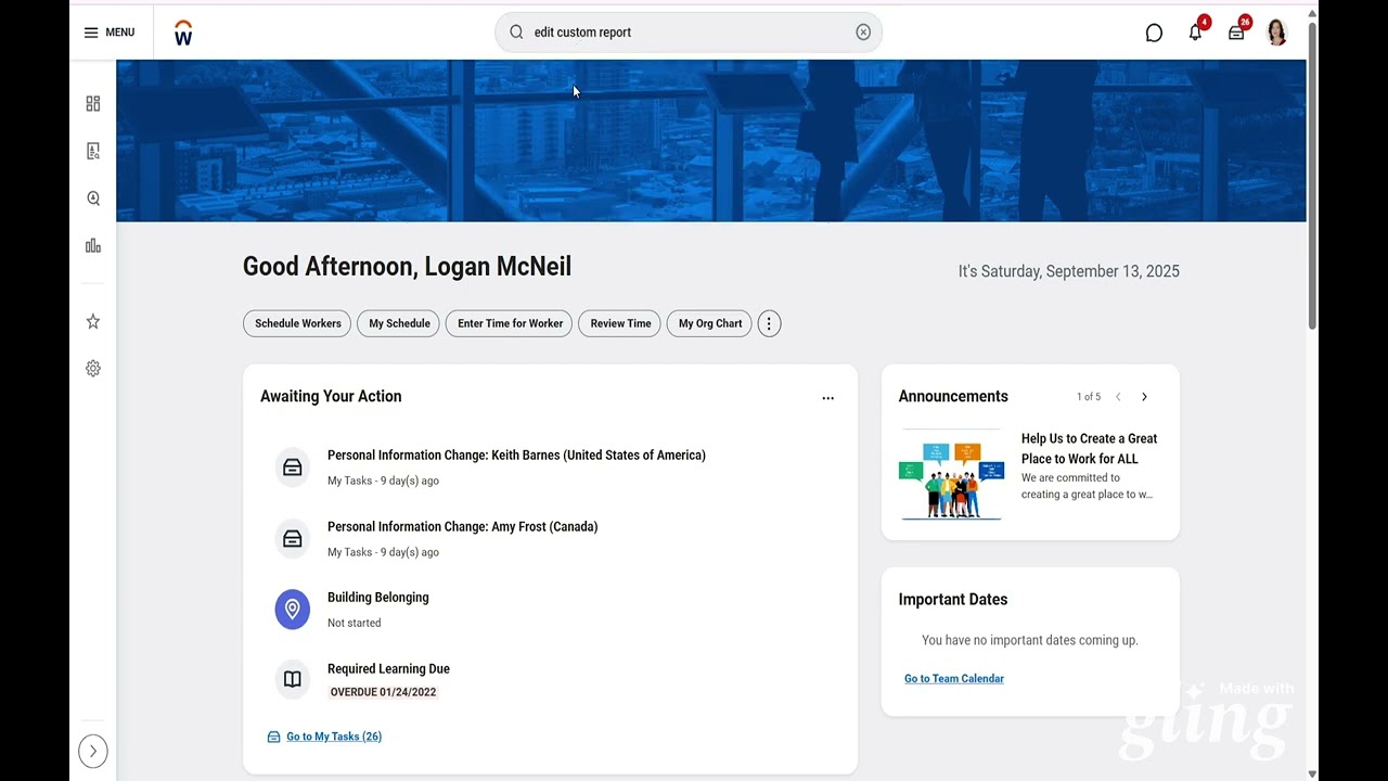 2- How to Edit a Custom Report in Workday.