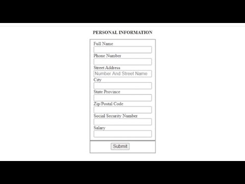 Creating a Simple Personal Information Form Using HTML and CSS