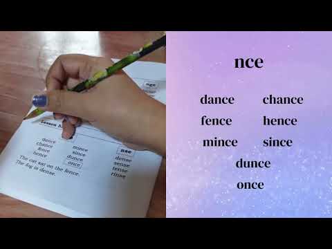 Reading 101 words ending in nce