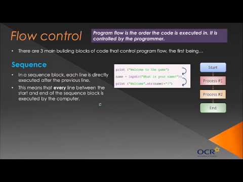 OCR GCSE Computing: Control Flow - Topic 21 [OLD COURSE]