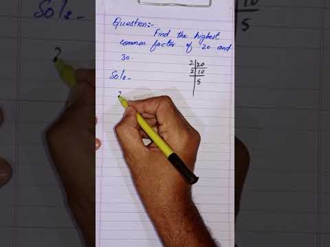 Find the highest common factor of 20 and 30 is...#maths #NTS #ppsc #pms #ppsc