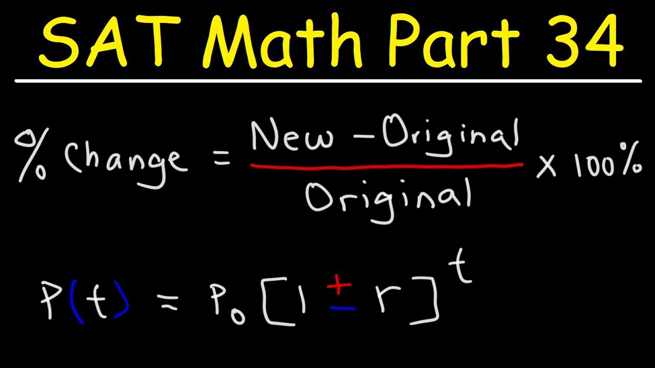 Percent Increase & Decrease, Population Growth Problems - SAT Math Part 34